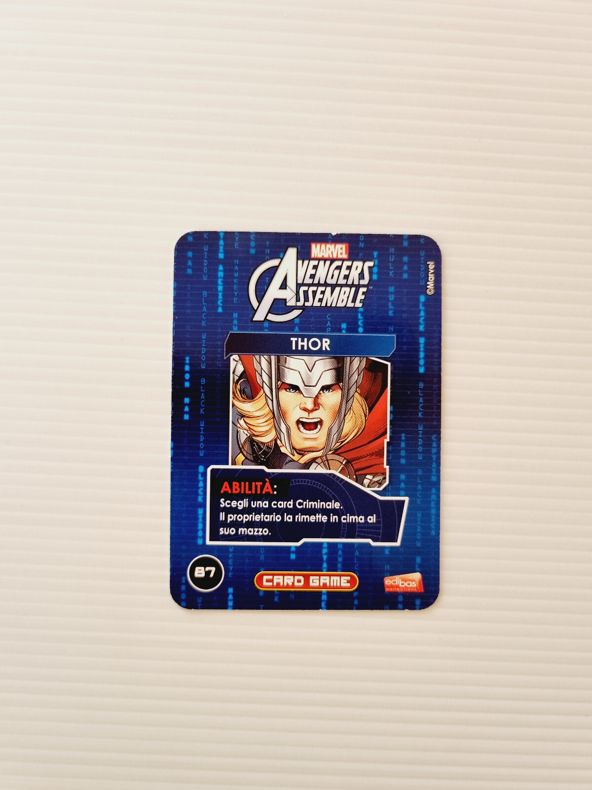 Thor Edibas Card Game N.87 Marvel Avengers Assemble Lamincards Card | eBay