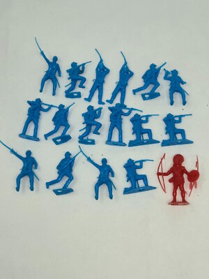LOT OF 17 VINTAGE MPC PLASTIC TOY SOLDIERS CIVIL WAR INFANTRY BLUE | eBay
