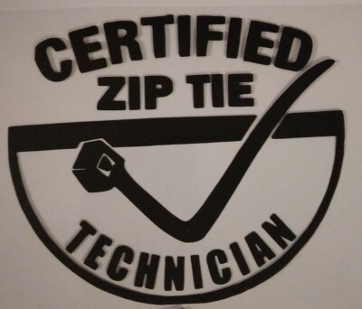 Certified Zip Tie Technician Decal Vinyl | eBay