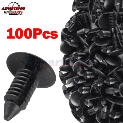 100 BLACK NYLON CHRISTMAS TREE CLIPS For GM 1595864 1605396 AUTO BODY ...