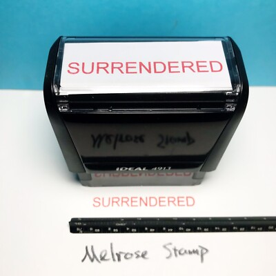 Surrendered Rubber Stamp Red Ink Self Inking Ideal 4913 | eBay