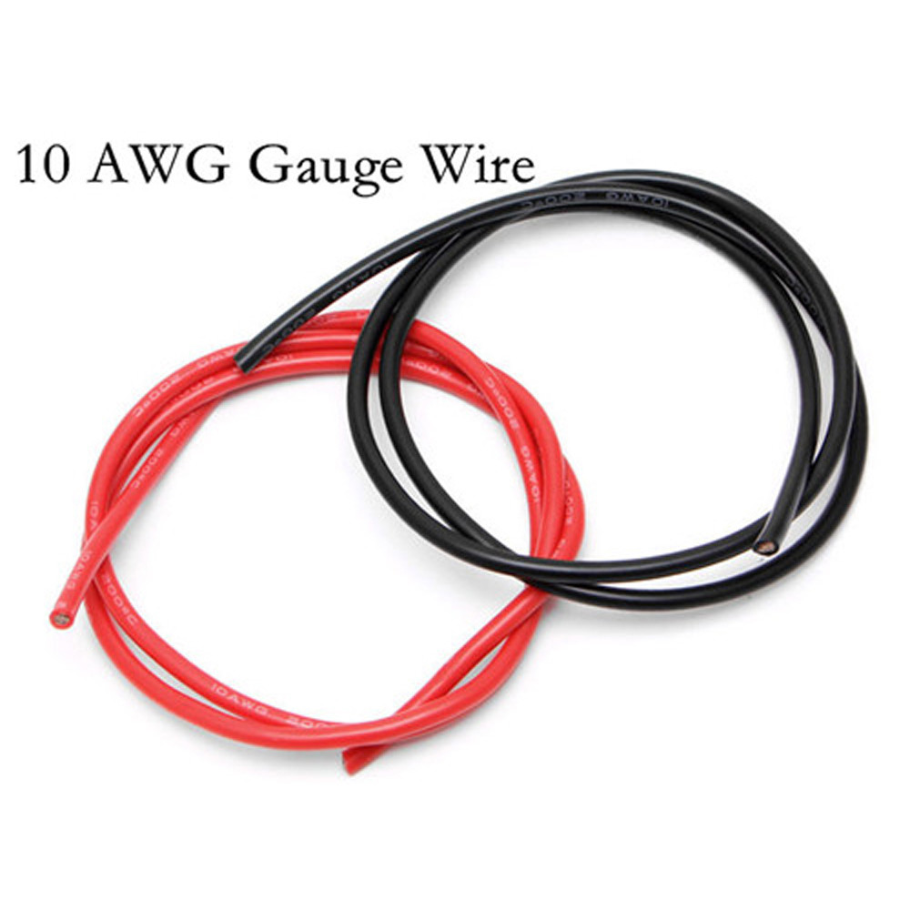 TOP 2M AWG Soft Silicone Flexible Wire Cable AWG10/12/14/16 RC Red and ...