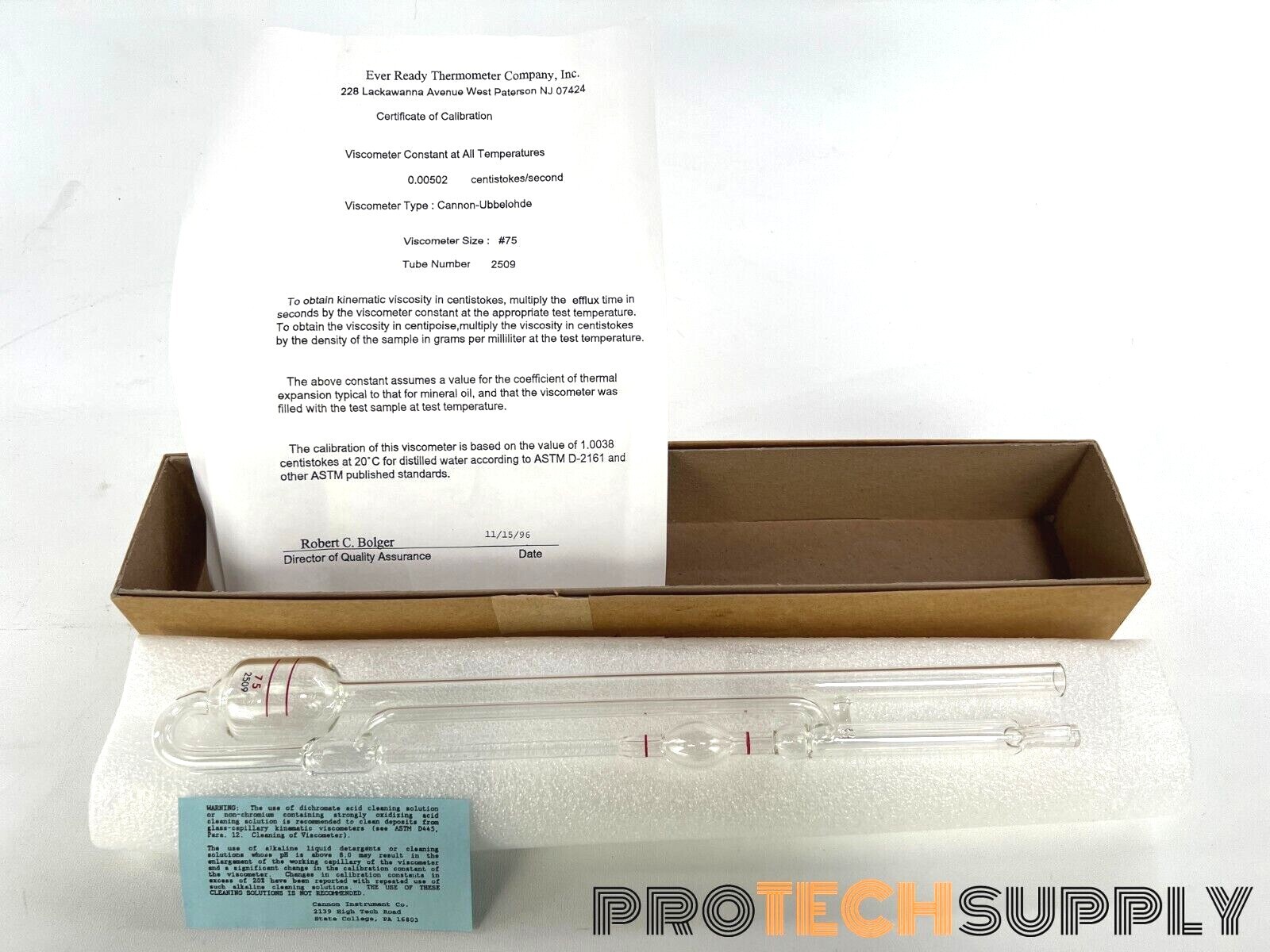 Cannon-Ubbelohde Viscometer Size 75 Number 2509 with WARRANTY | eBay