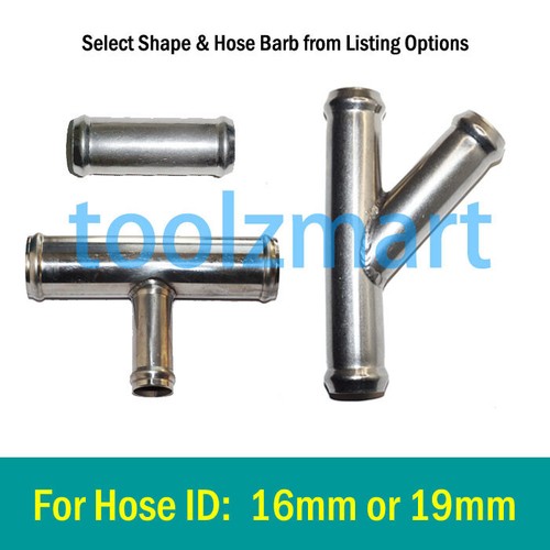 16mm 19mm Straight TEE Y Wye Heater Hose Fitting Coolant Pipe Connector ...