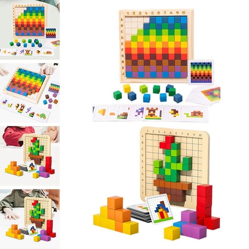 Colorful Counting Cubes Educational Classroom Wood Building Blocks ...