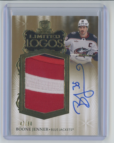 BOONE JENNER 2023-24 UD The Cup #LL-BJ Limited Logos Auto Jumbo Patch ...