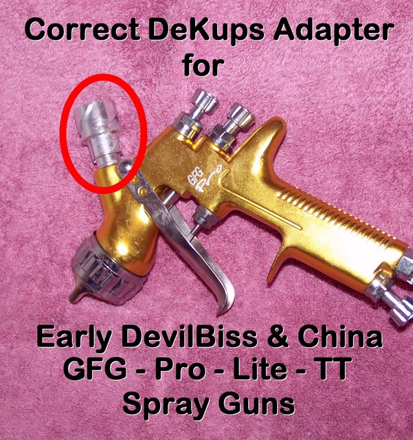 Correct DPC DeKups Adapter for DeVilbiss & China GFG Pro Lite TT Spray ...