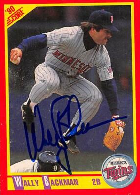 Wally Backman autographed baseball card (Minnesota Twins) 1990 Score ...