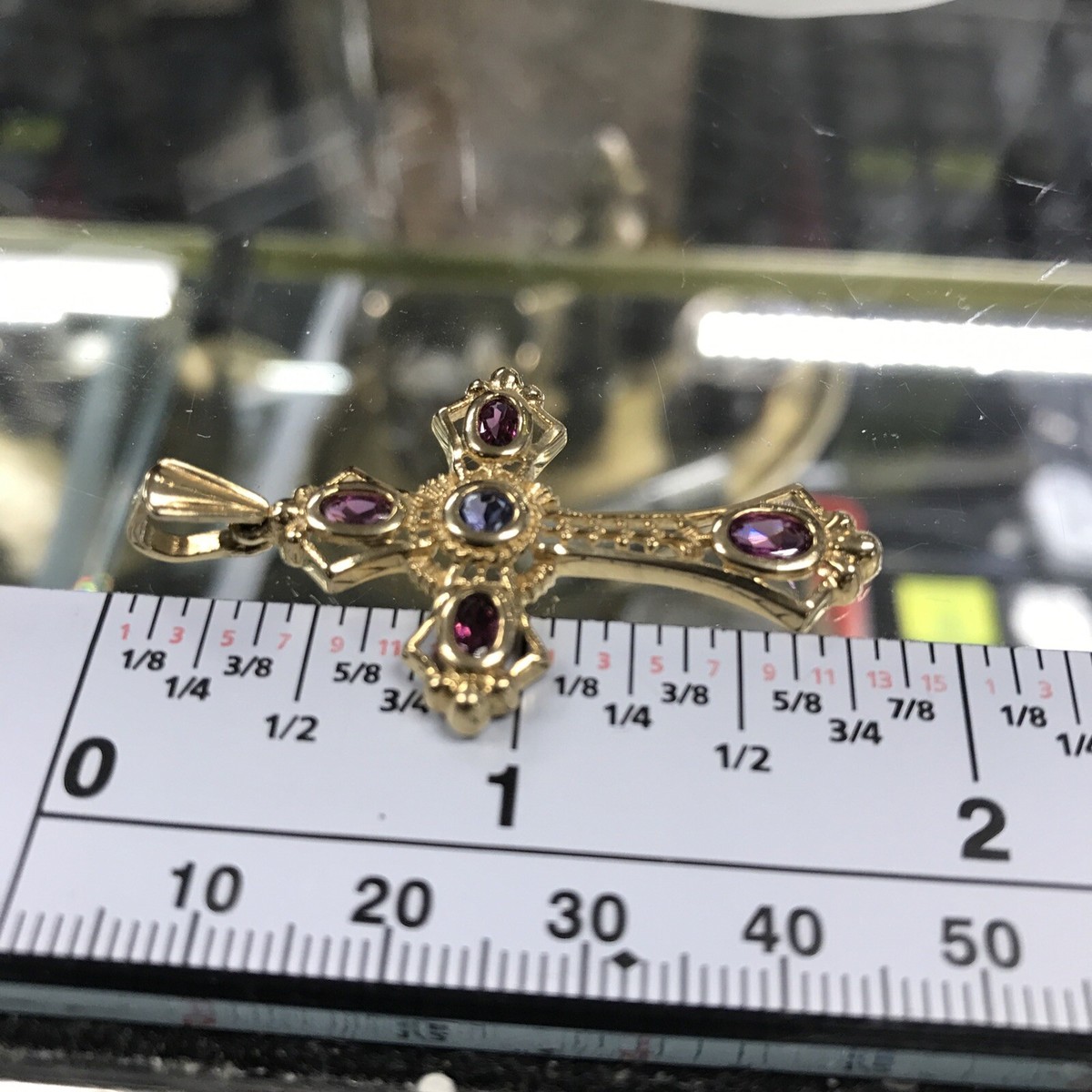 Swirl Design Purple And Gold Cross 14k Gold Cross Macy's
