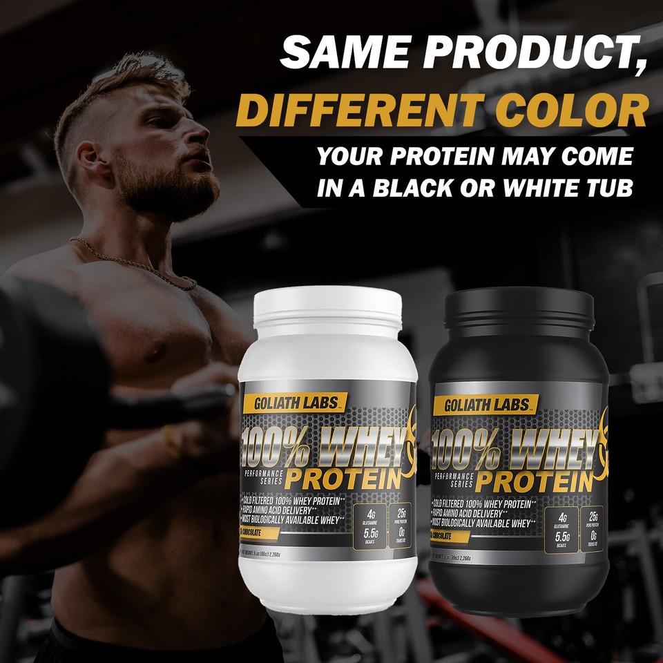 Whey Protein Powder 5LB Goliath Labs 68 Servings Muscle Mass Gain ...