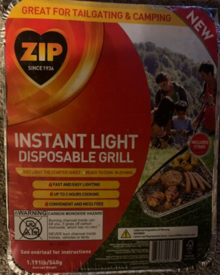 1- Zip Instant Light Disposable Grills Tailgating Camping Emergency ...