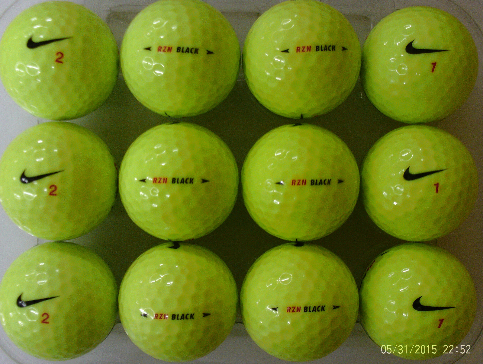 24 NIKE RZN 'BLACK ' YELLOW GOLF BALLS PEARL/ GRADE A FREE DELIVERY ...