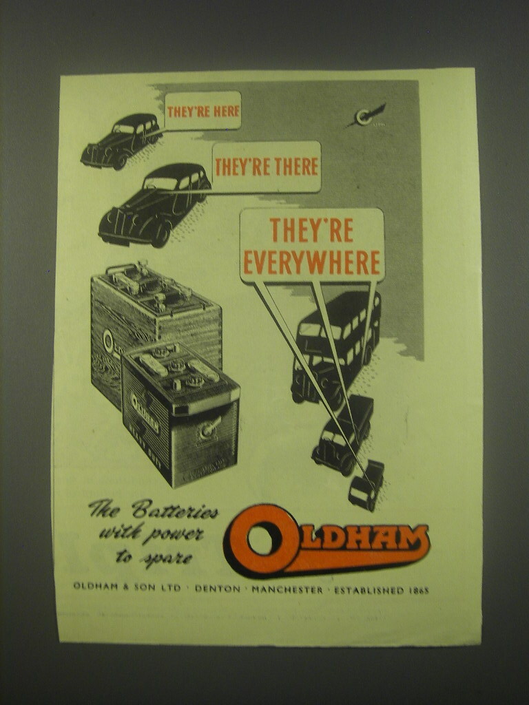 1949 Oldham Batteries Ad - They're here | eBay