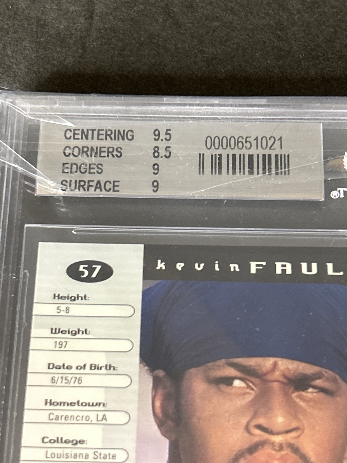 2000 Playoff Momentum KEVIN FAULK 1 of 210 #57 BGS MINT 9 | eBay