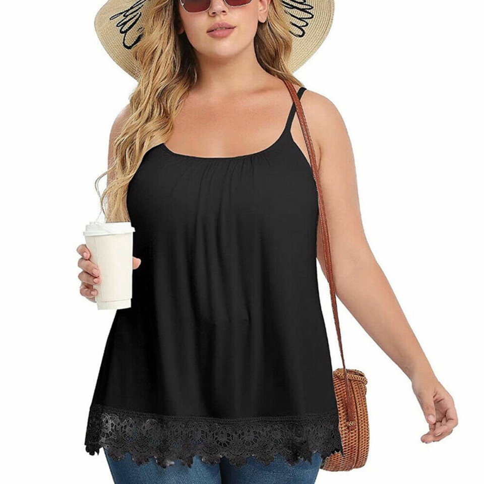 Womens Sleeveless Flowy Tank Tops Camisole with Built in Bra Loose Fit ...