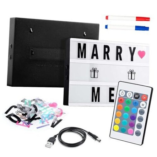 Cinema Light Box，16 Color Changing With 353 Letters & Emojis，Remote ...
