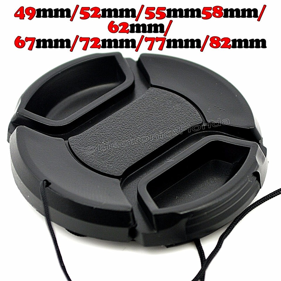 Center Pinch Lens Cap cover for Camera Lens 37/49/52/55/58/62/67/72/77 ...
