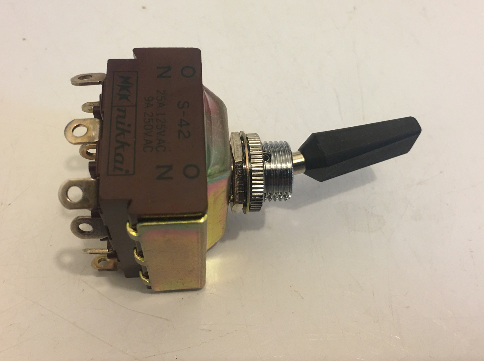 Nikkai S-42R Toggle Switch 4PDT- 1/2 Inch Panel Mount 25A 125VAC/9A ...