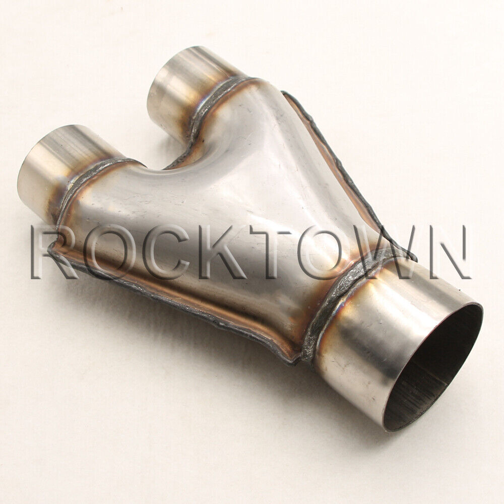 Universal Stainless Steel Exhaust Y-Pipe Piece Adapter 3" Single & 2.25 ...