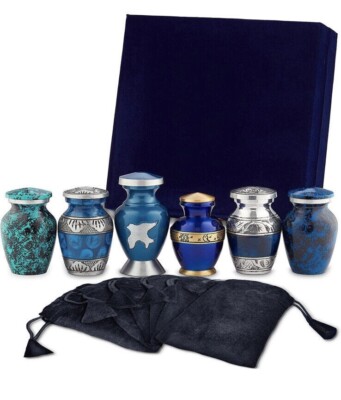 Mini Urns - Cremation Keepsakes with Velvet Box Memorial Urn and Ash ...