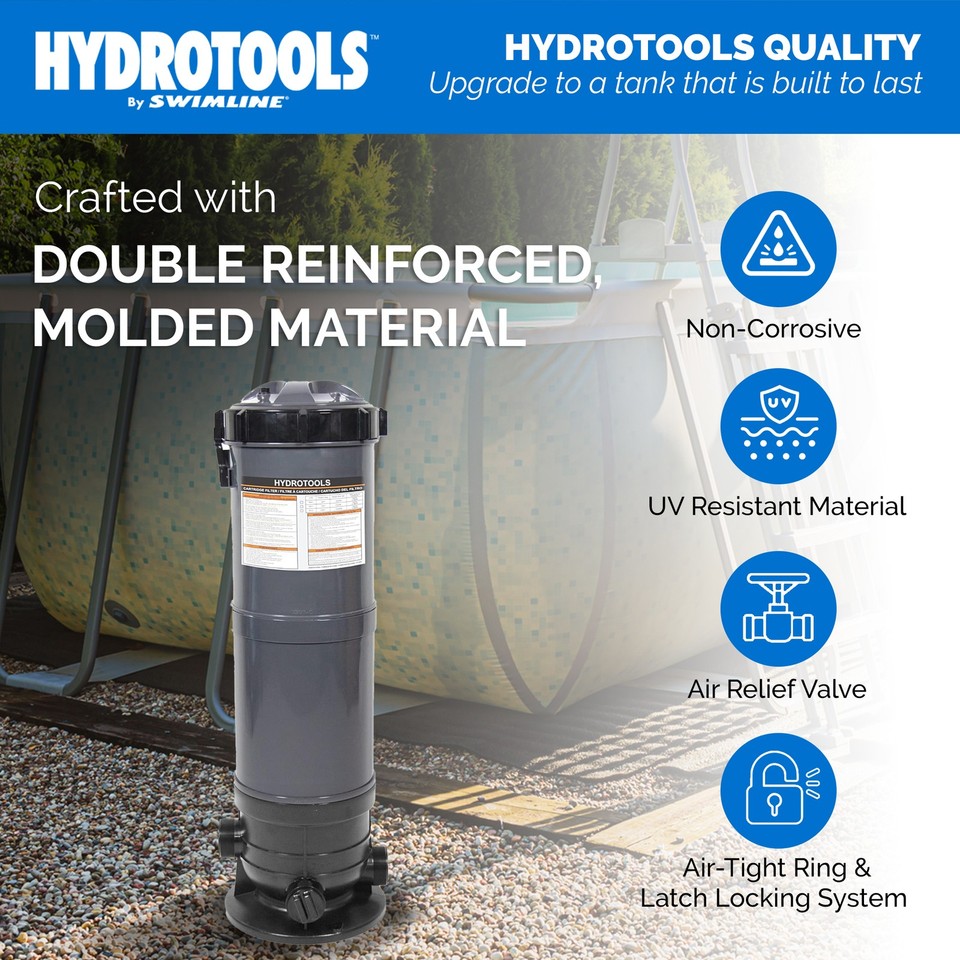HydroTools 70 Sq Ft Sure Flo Cartridge Pool Filter Tank and Elements ...