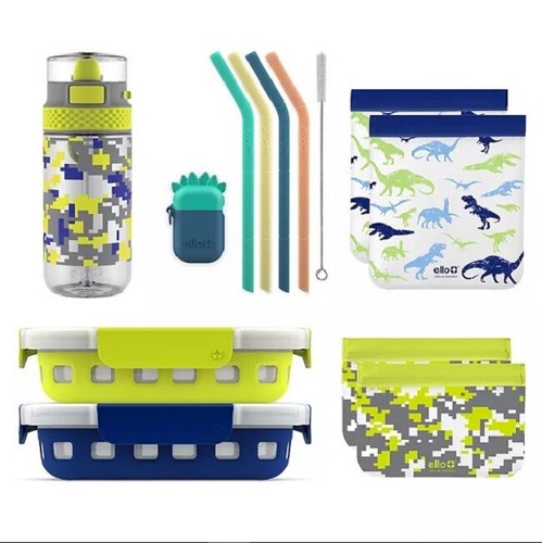 Ello 13-Piece Kids Food Storage Lunch Pack Set (Blue/Green) | eBay