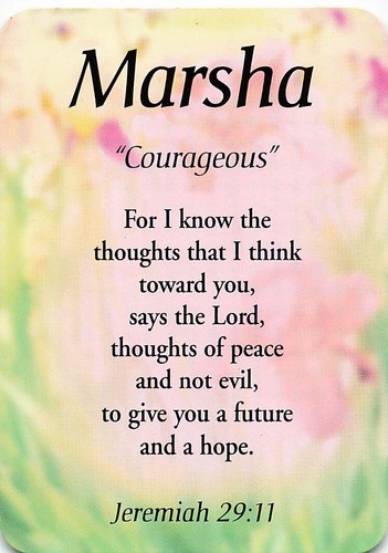 Marsha "Courageous" Keepsake Name Meaning Card with Verse | eBay