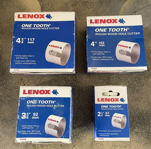 4 x LENOX QUALITY ROUGH WOOD HOLE CUTTER ONE TOOTH Faster Cutting ...