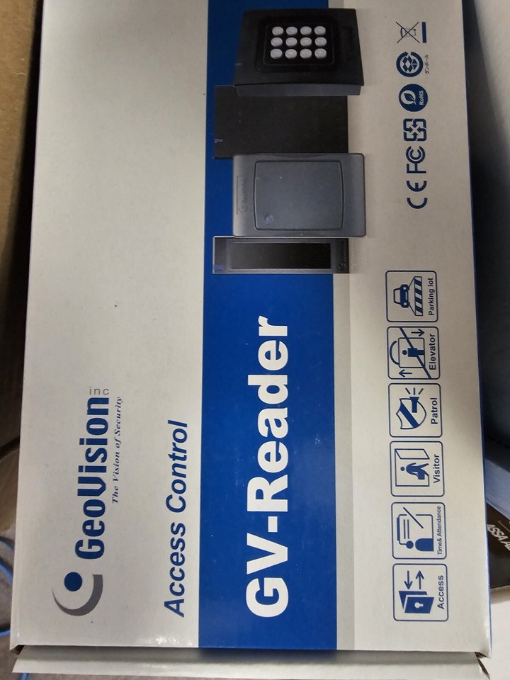 New in box GeoVision GV-R1352 Door Frame Key Card Reader/IP66/RS-485/13 ...