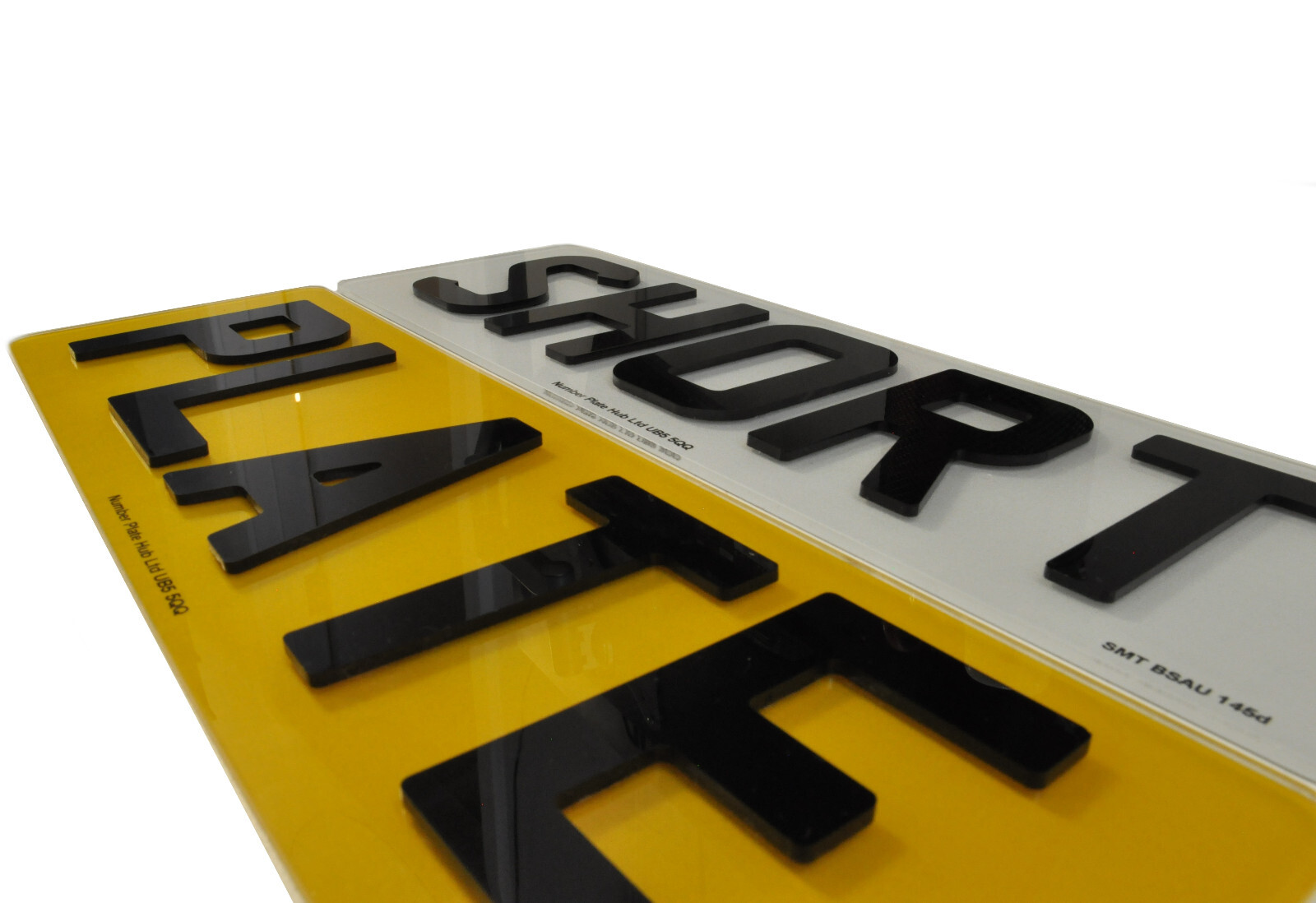 14" Short 4D Number Plates 3mm UK Road Legal Single FRONT or REAR (5 ...