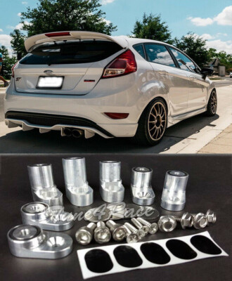 For 14-Up Ford Fiesta ST Hatchback Silver Riser Raiser Kit Rear Spoiler ...