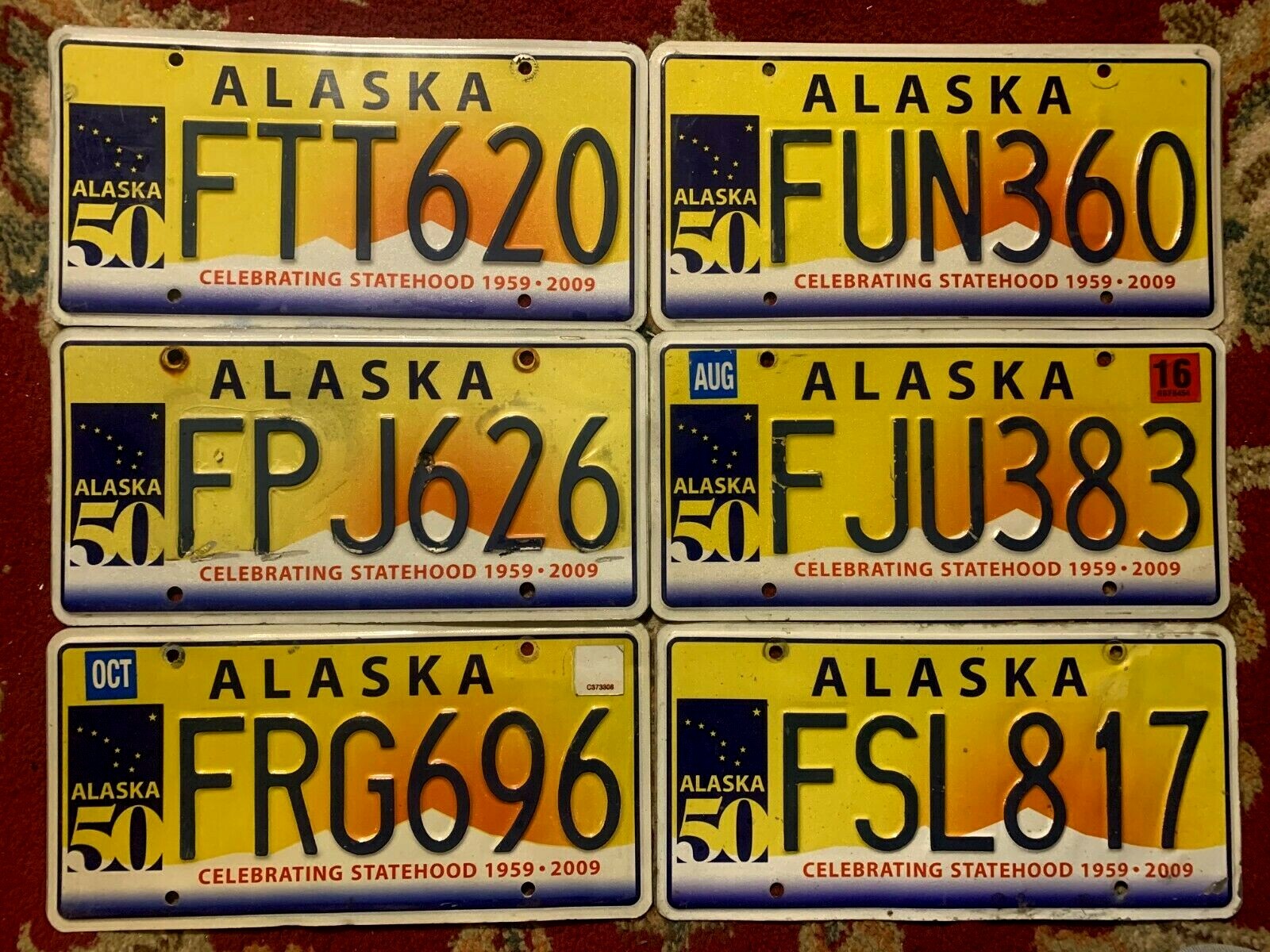 ALASKA 50 YEARS STATEHOOD GRAPHIC LICENSE PLATE RANDOM NUMBER # CRAFT ...