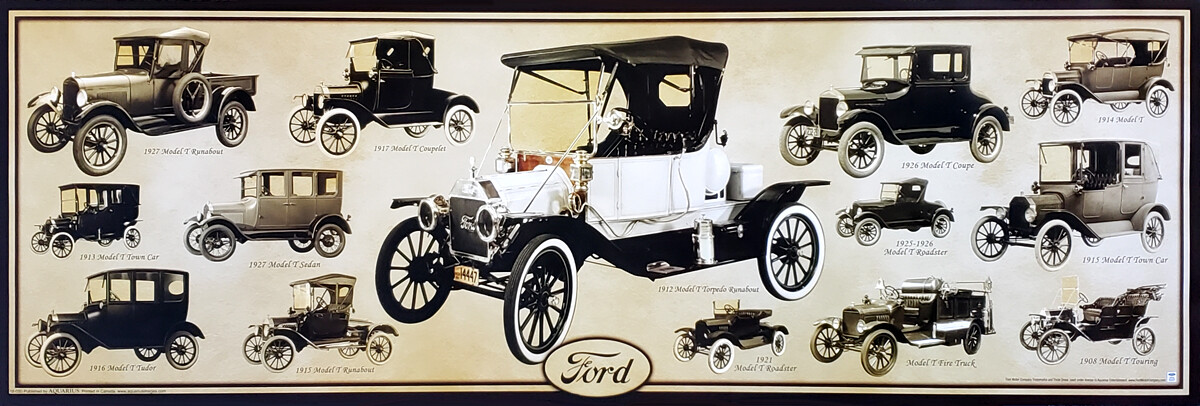 Ford Motor Company MODEL T HISTORY 1908-27 Commemorative 12x36 ...