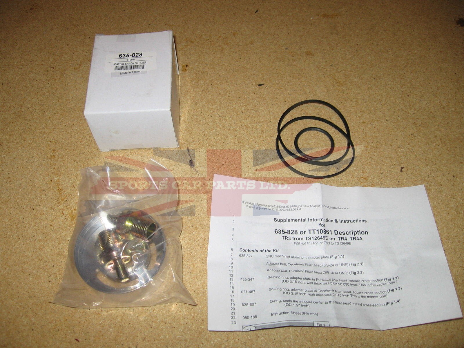 Brand New Spin On Oil Filter Conversion Kit Triumph TR3 TR4 TR4A Spin ...