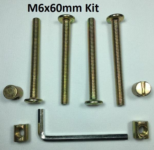 Bed Cot Ikea Furniture Screws Bolt Nuts & Allen Key M6 X 60mm And M6 ...