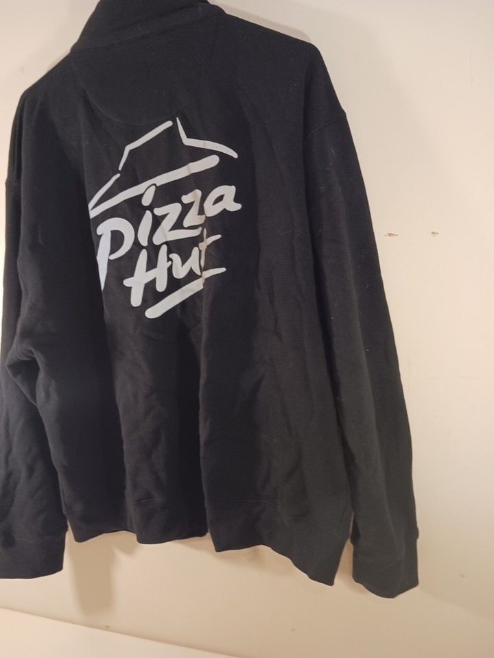 Pizza Hut Logo Employee Jacket Large Black Soft Shell IQ Apparel Full ...