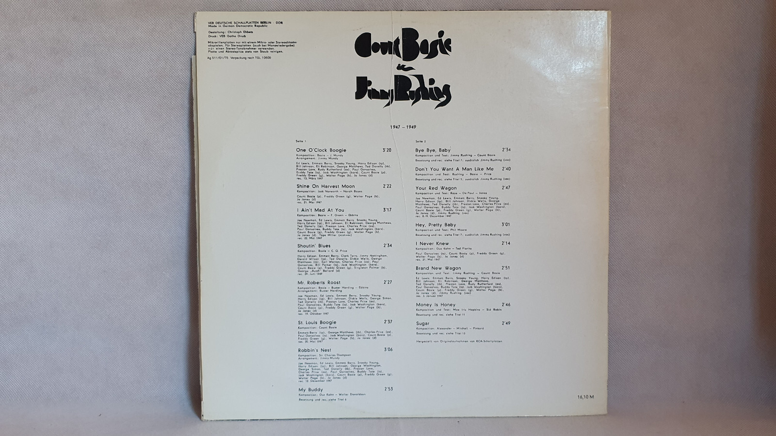 Count Basie, Jimmy Rushing ‎– Count Basie & Jimmy Rushing (Album) | eBay.de