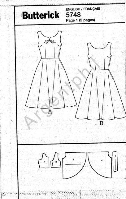 Butterick B5748 14-22 Sewing Pattern 1960 Vintage Dress for sale online ...
