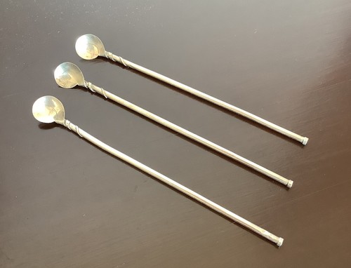 3 Vintage Sterling Taxco Cocktail Straw/Spoons | eBay