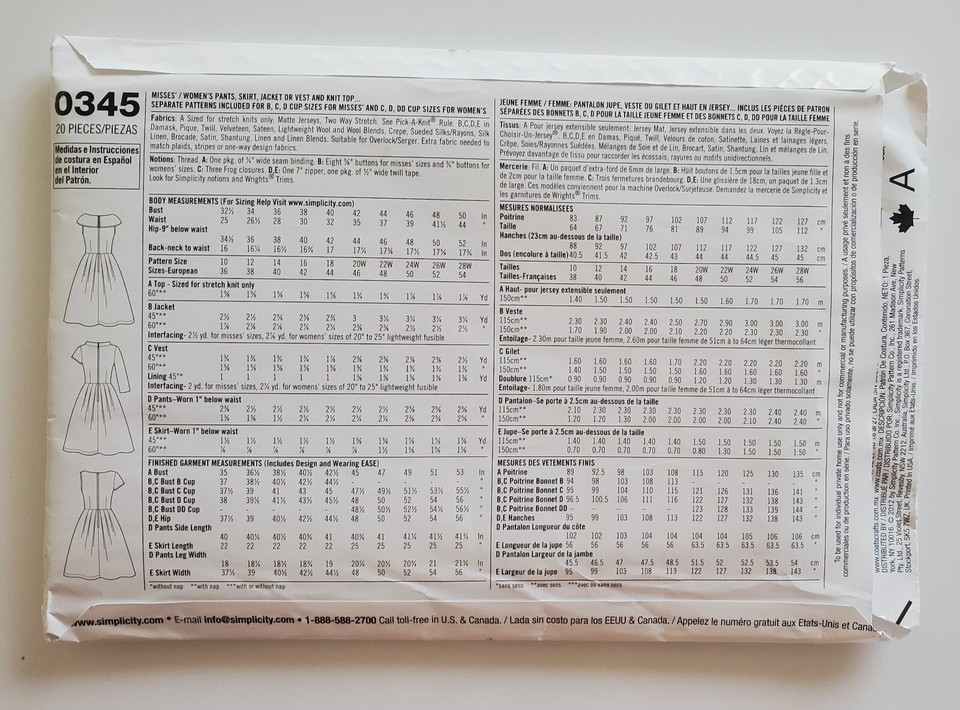 Simplicity 0345 Project Runway Dress Pattern Misses Sizes 4 6 8 10 12 ...