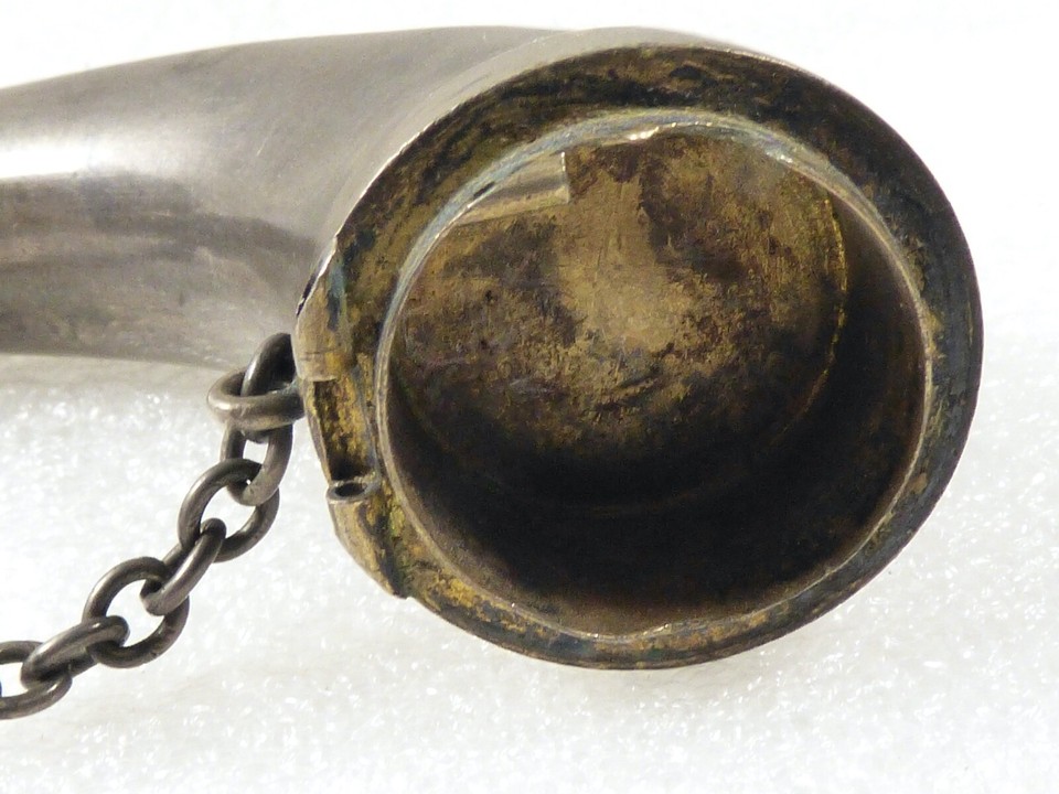 Antique ca 1800's Bugle Horn Flask Bottle Silver Lion Passat Hallmarks ...