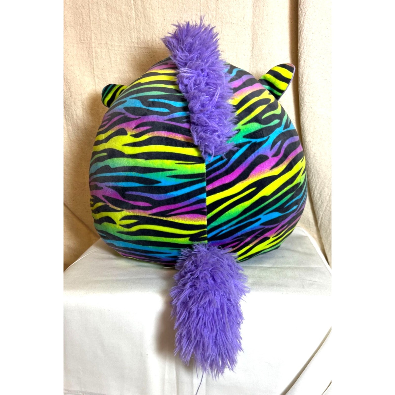 Rainbow Zebra Squishmallow Purple mane 16" | eBay
