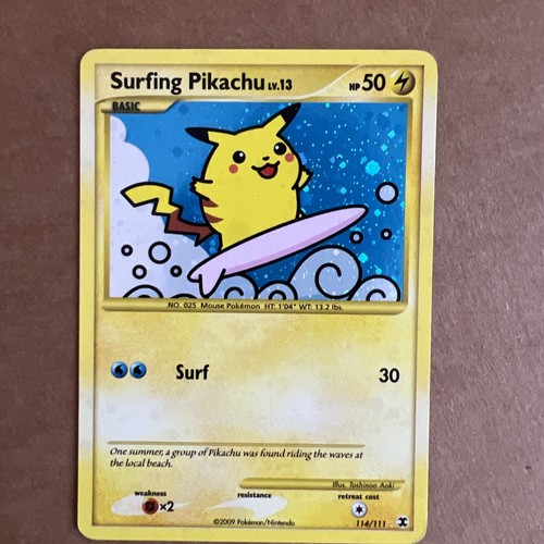 Surfing Pikachu 114/111 - Rising Rivals Holo Secret Rare - Pokemon TCG ...