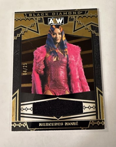 2024 AEW UD Black Diamond MERCEDES MONE Shirt Gold Relic /25 Sasha ...