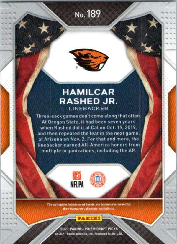 HAMILCAR RASHED JR. RC 2021 Panini Prizm Draft Picks #189 ROOKIE All Am ...