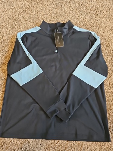 Grayson & Dunn Mens Golf 1/4 Zip Pullover Sz XL Brand New Black Lt Blue ...