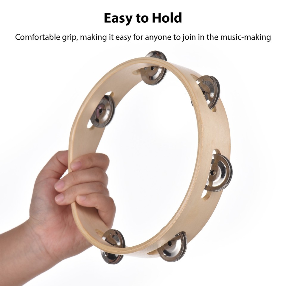 Versatile 8 Inch Tambourine for Adults - Quality Wood and Metal | eBay ...