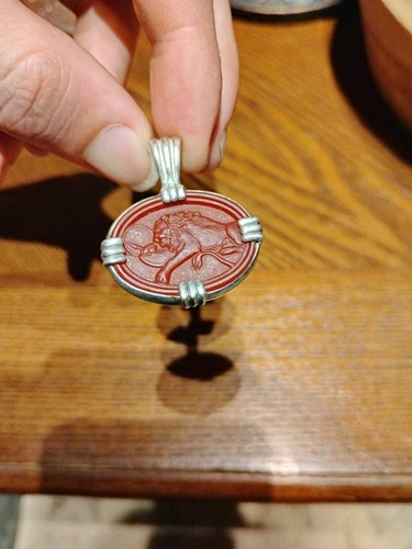 Slane And Slane Lion Carnelian Pendant | eBay