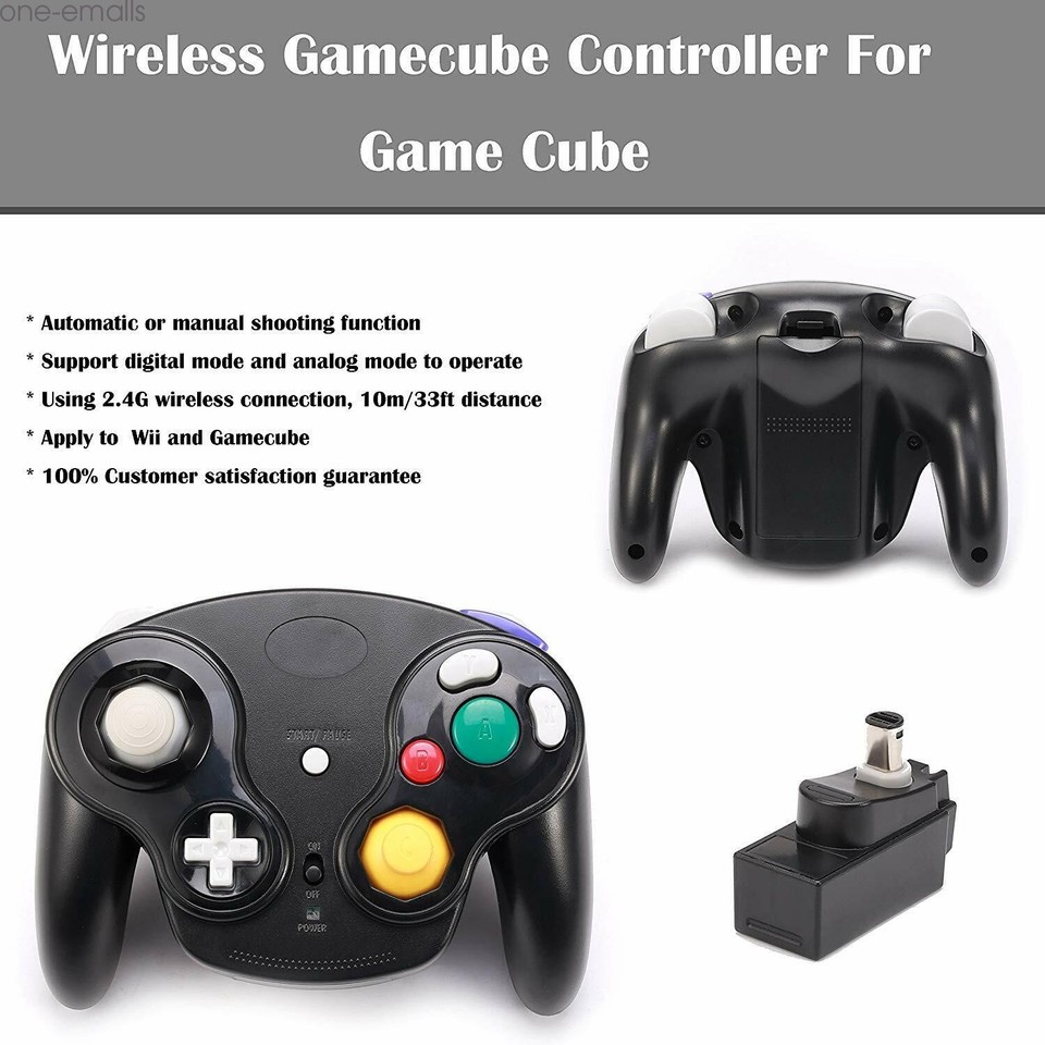 Wireless Game Controller w/ Adapter Wavebird For Gamecube Classic Retro ...