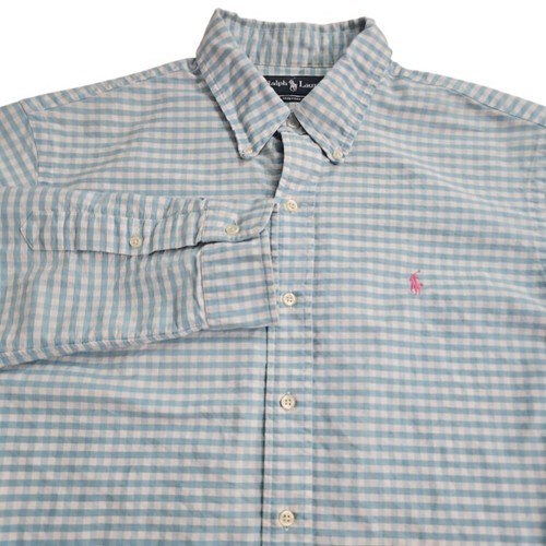 Ralph Lauren Custom Fit XL X-Large 100% Cotton Pink Pony Logo Gingham ...